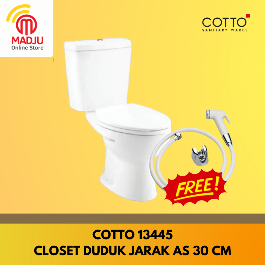 Jual COTTO C 13445 - Closet Duduk Complete Set As 30 cm FREE JET SHOWER | Shopee Indonesia
