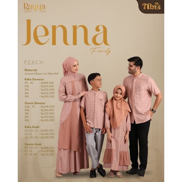 Jual (BISA COD) Nibras Rayya Series JENNA PEACH Bahan Jacquard Rayon ...