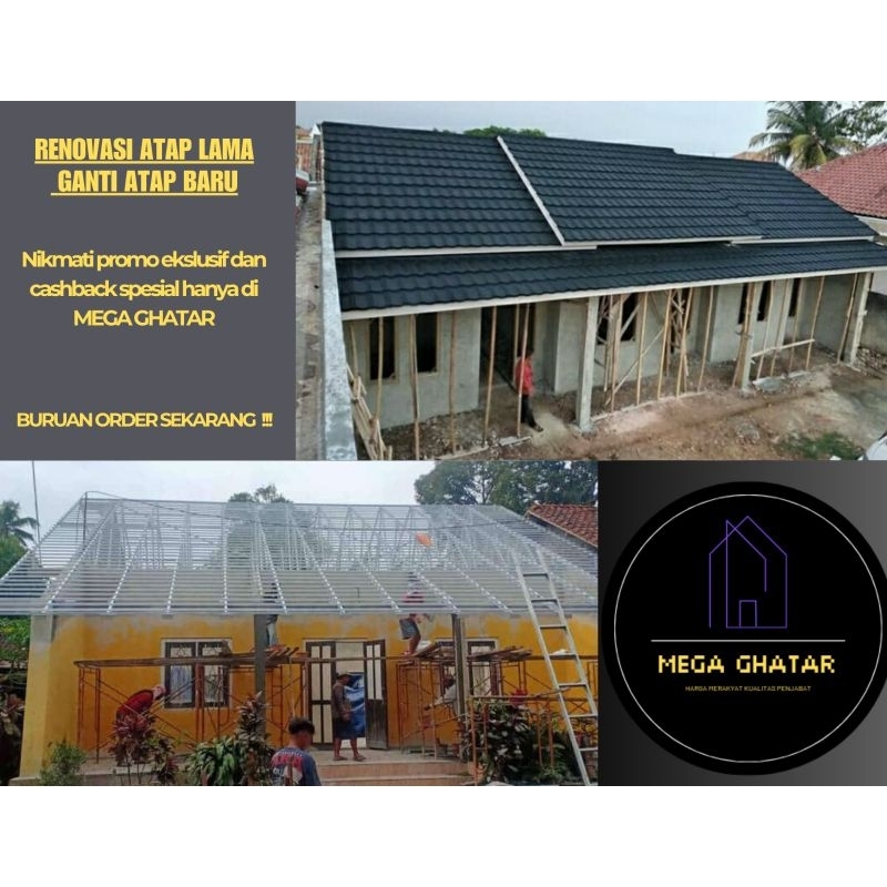 Jual RENOVASI BAJA RINGAN + BONGKAR ATAP LAMA ATAP GENTENG METAL PASIR ...