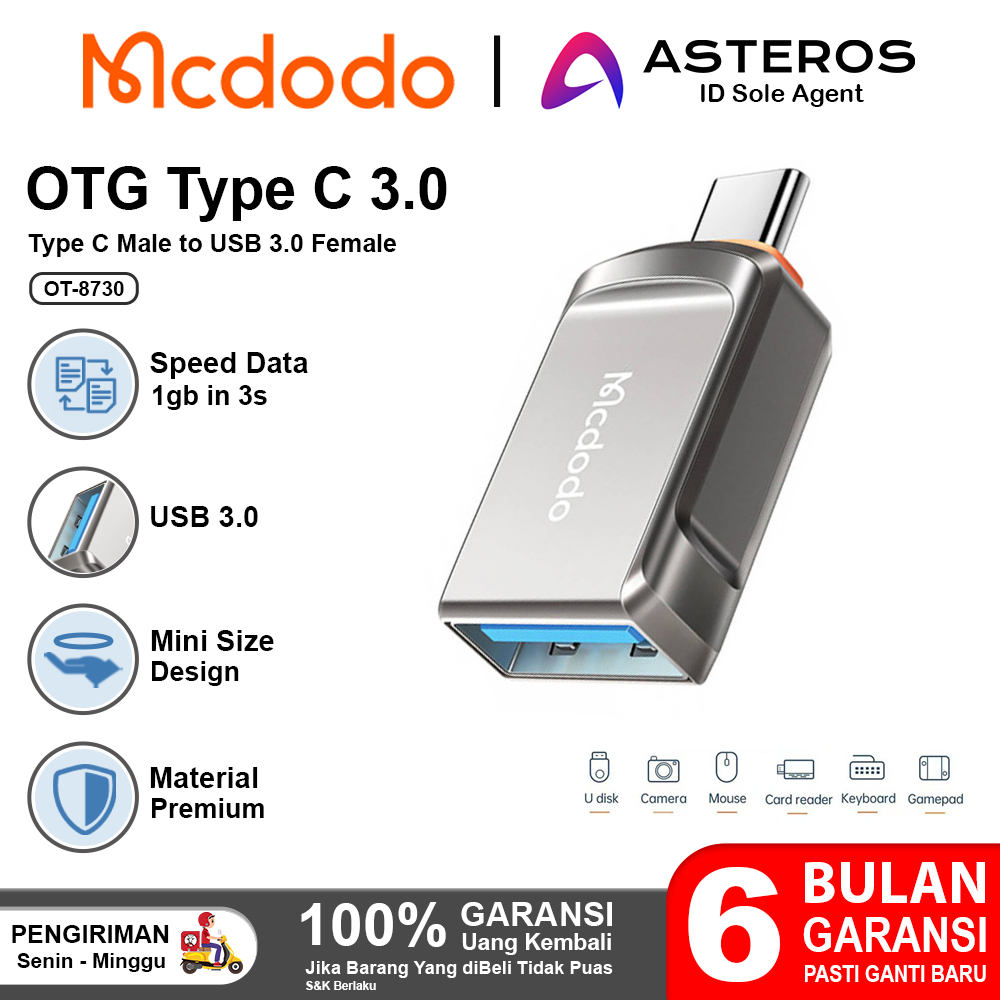 Jual MCDODO OTG For iPhone to USB 3.0, Type C to USB 3.0 Data Transfer OT-8600 OT-8730 | Shopee ...