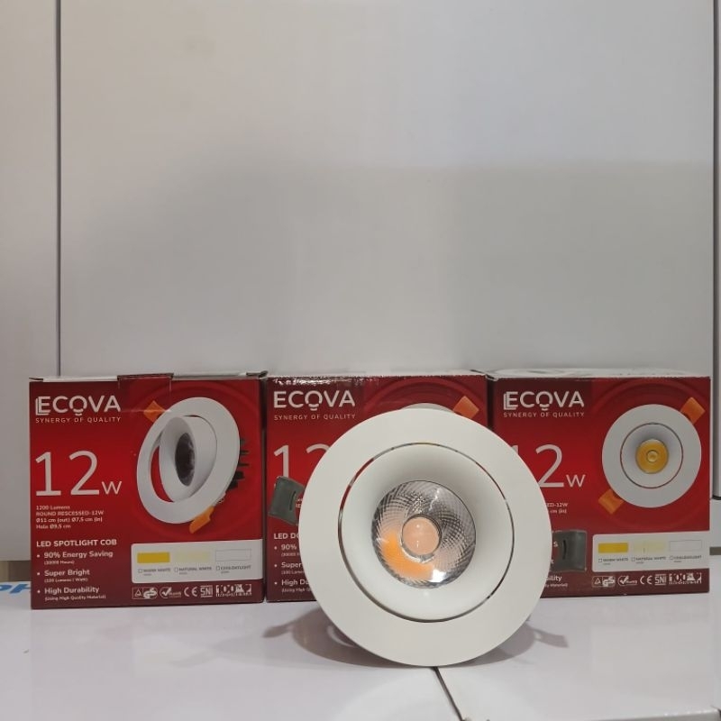 Jual Downlight COB / Spotlight COB ECOVA 12 watt | Shopee Indonesia