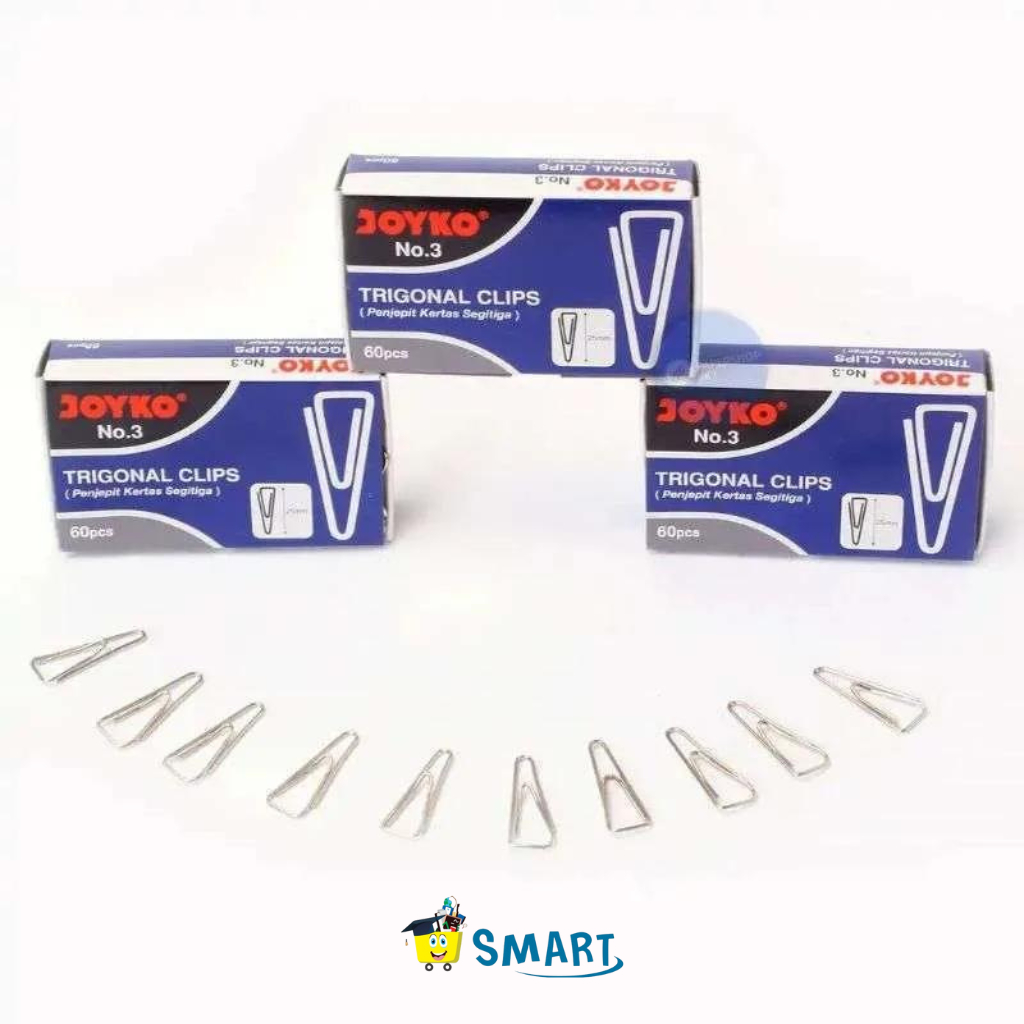 Jual (1KOTAK ISI 60PCS) JOYKO PAPER CLIP TRIGONAL NO. 03N | Shopee ...