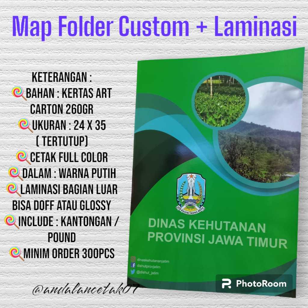 Jual [CUSTOM] Cetak Map F4 Folder 260gr SEKOLAH / KANTOR LAMINASI Glossy / Doff | Shopee Indonesia