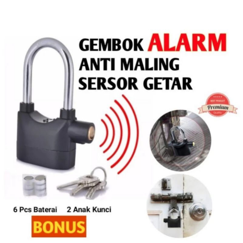 Jual GEMBOK ALARM ANTI MALING ( ALARM LOCK KUNCI GEMBOK ALARM ...