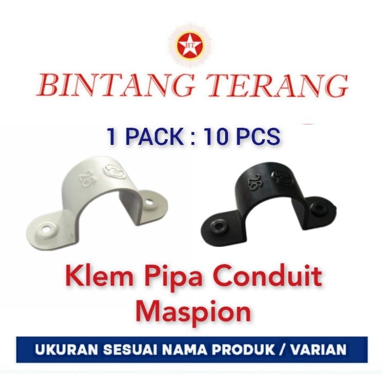 Jual Klem Pipa PVC 1/2" 22 mm / Clamp Conduit / Klem Pipa Listrik Klem ...
