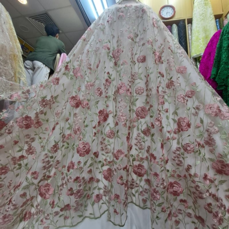 Jual (Cod) Kain Tulle Tile Kebaya,Gaun,Drs Wanti/Bahan Kain Garden ...