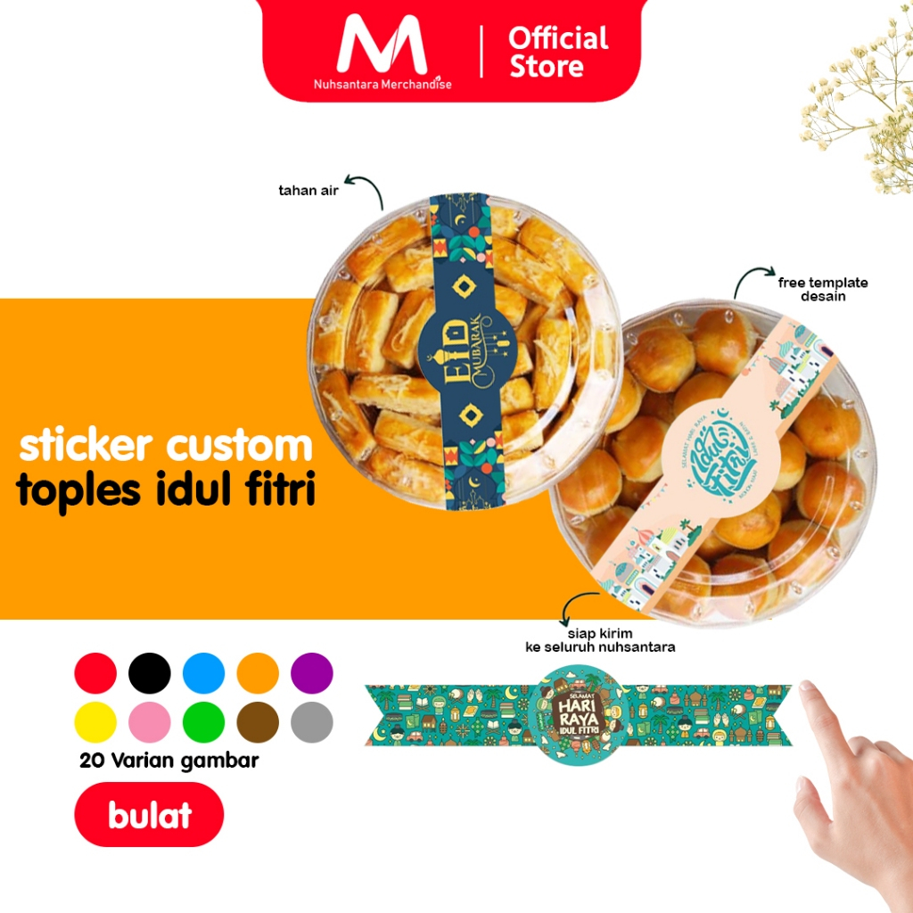 Jual Sticker Custom Toples Lebaran / Stiker Kue Idul Fitri / Stiker ...