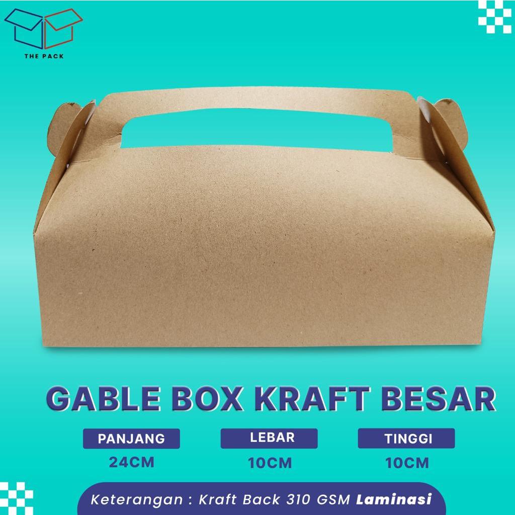 Jual Gable box Kraft Back Besar | Box snack | Kotak kue coklat | Shopee ...
