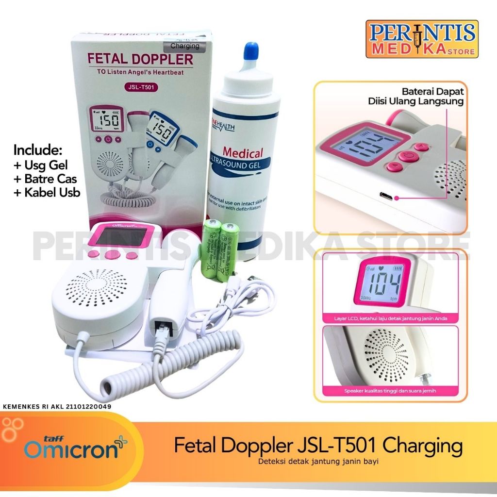 Jual Taff Omicron Fetal Doppler JSL-T501 Alat Deteksi Detak Jantung ...