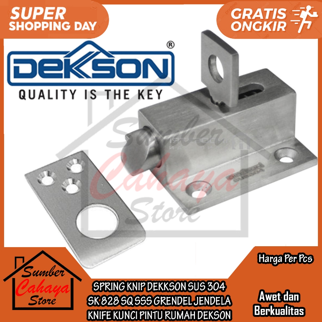 Jual Kunci Pintu Sepring Knip Dekkson SK 828 SQ SSS Grendel Jendela ...