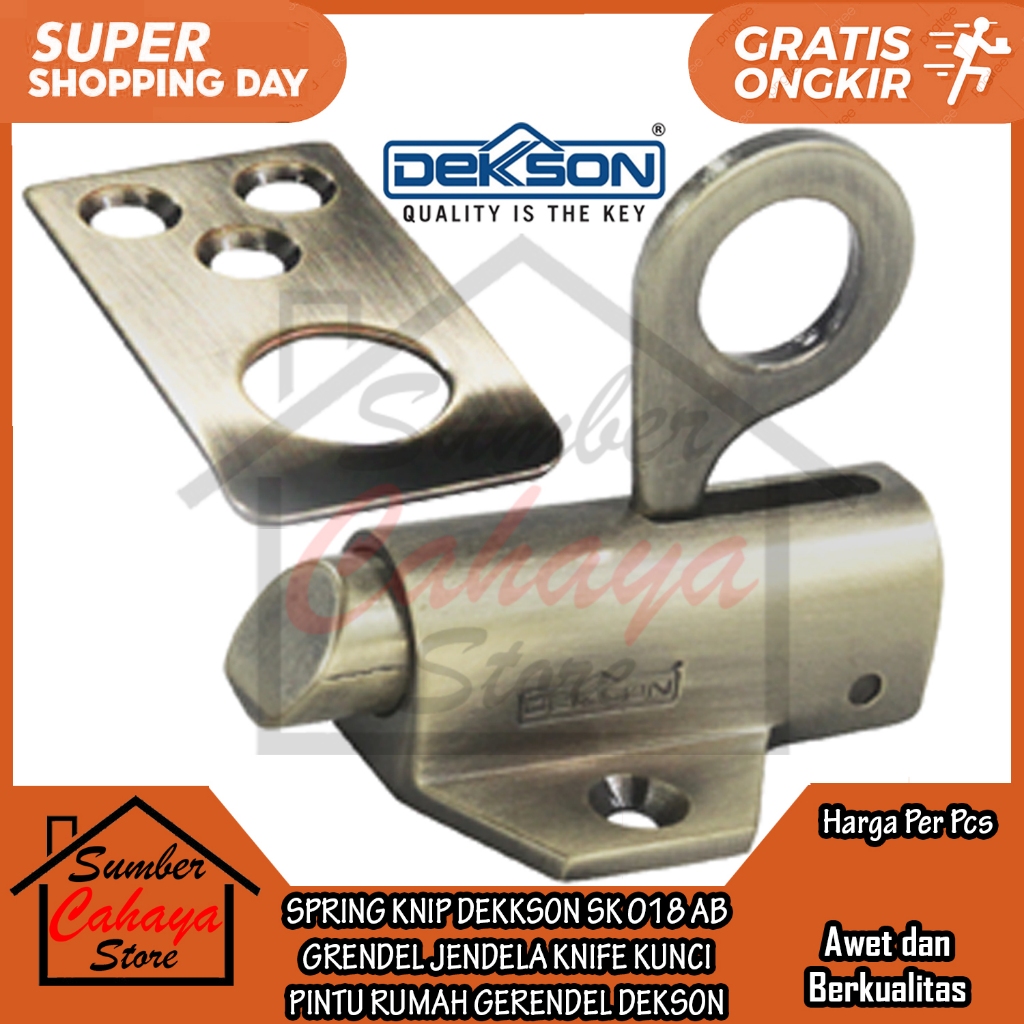 Jual Spring Knip Dekkson DKS SK 018 BR AB Grendel Kunci Pintu Jendela ...