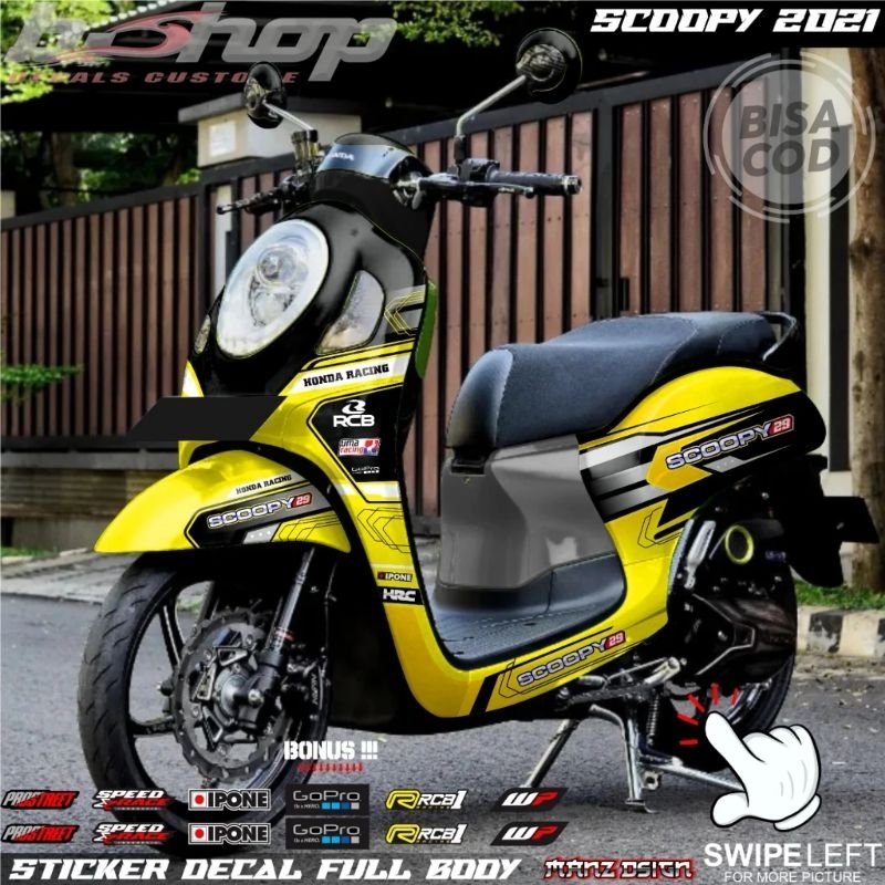 Jual decal full body Honda Scoopy motip pilihan terbaru sticker variasi motor Scoopy | Shopee ...