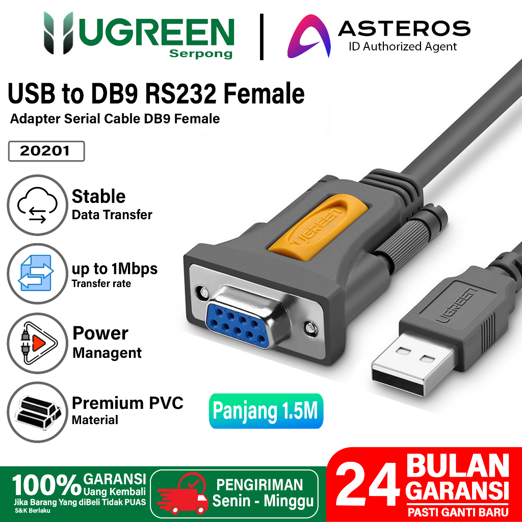 Jual UGREEN Kabel USB to RS232 DB9 Serial Converter Adapter RS232 ...