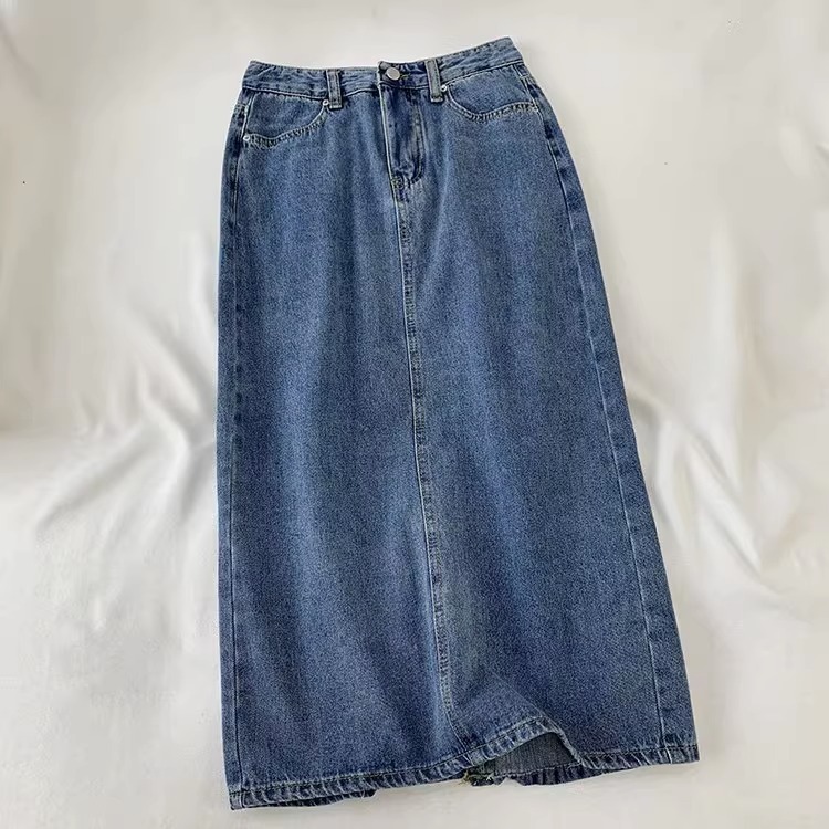 Jual Pink Midi Rok A-Line Rok Jeans Highwaist Rok | Shopee Indonesia