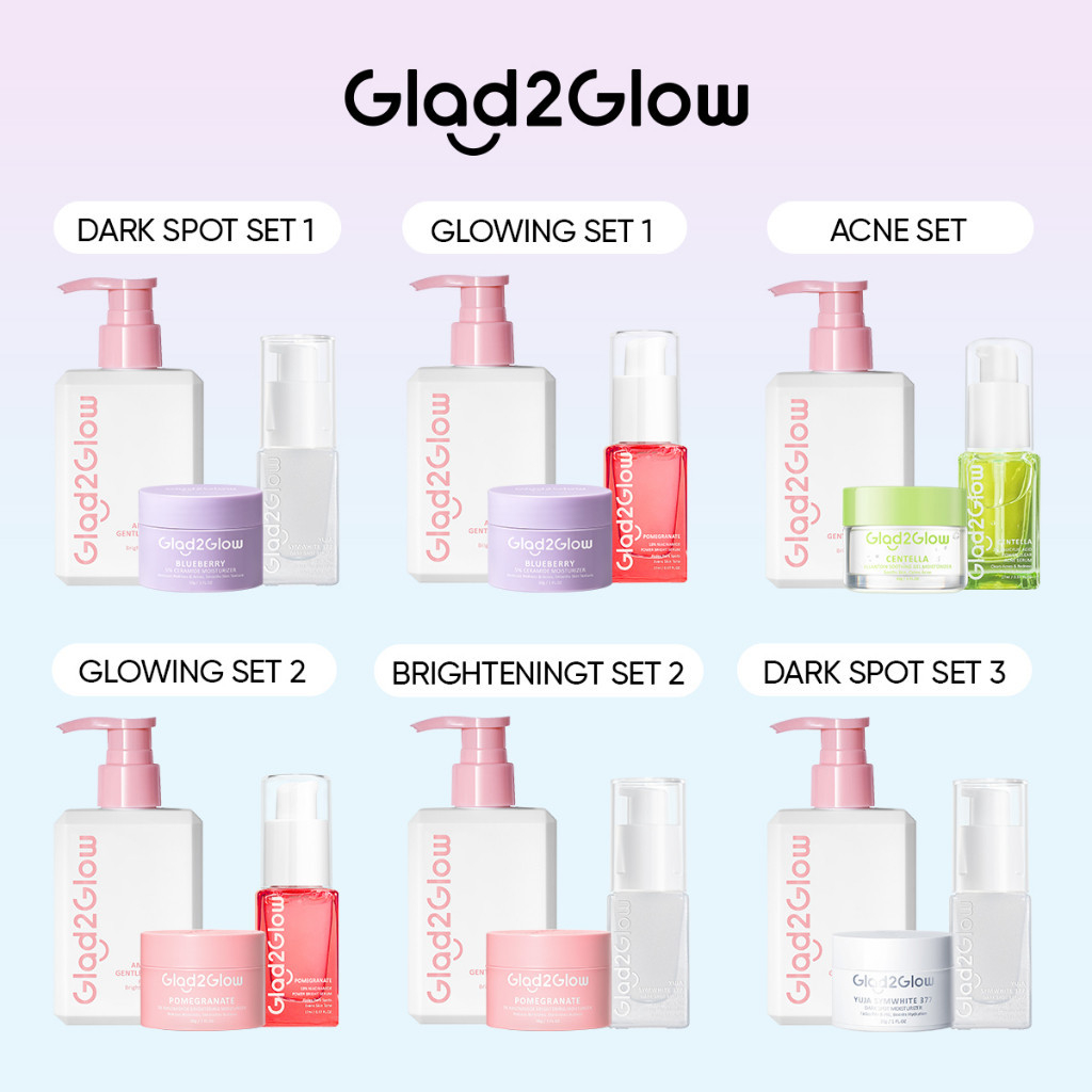 Jual Glad2glow Paket Bundle 3in1 | 3pcs Paket Skincare G2G | Shopee ...