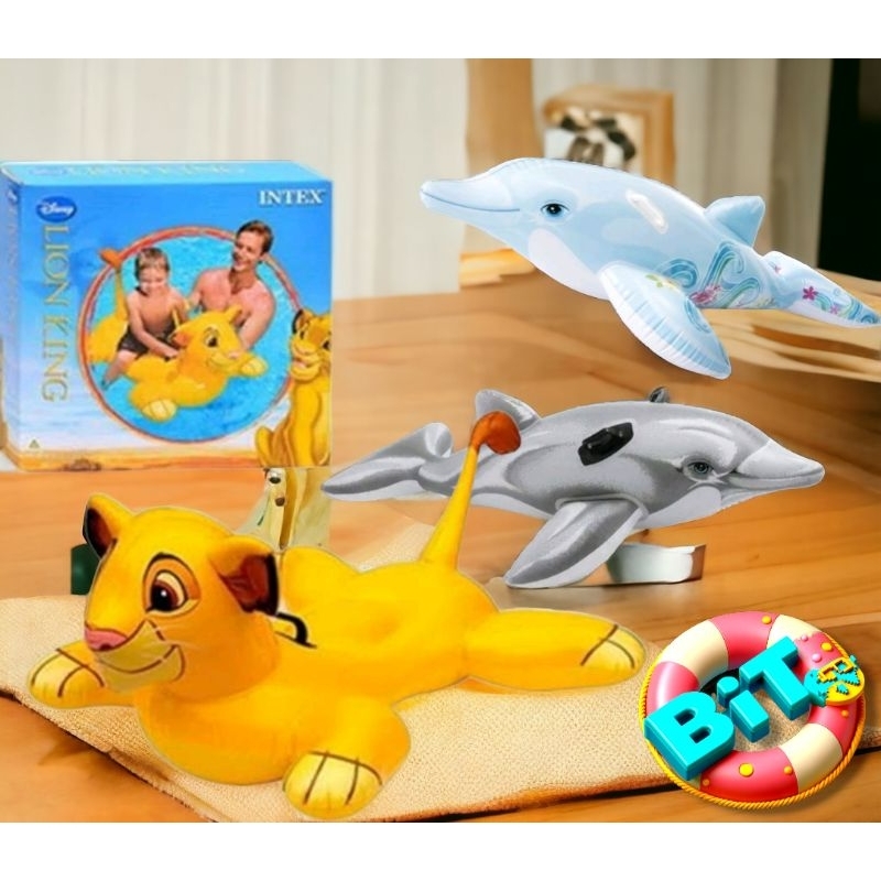Jual INTEX DOLPHIN / THE LION KING SIMBA RIDE ON BAN RENANG ANAK ...