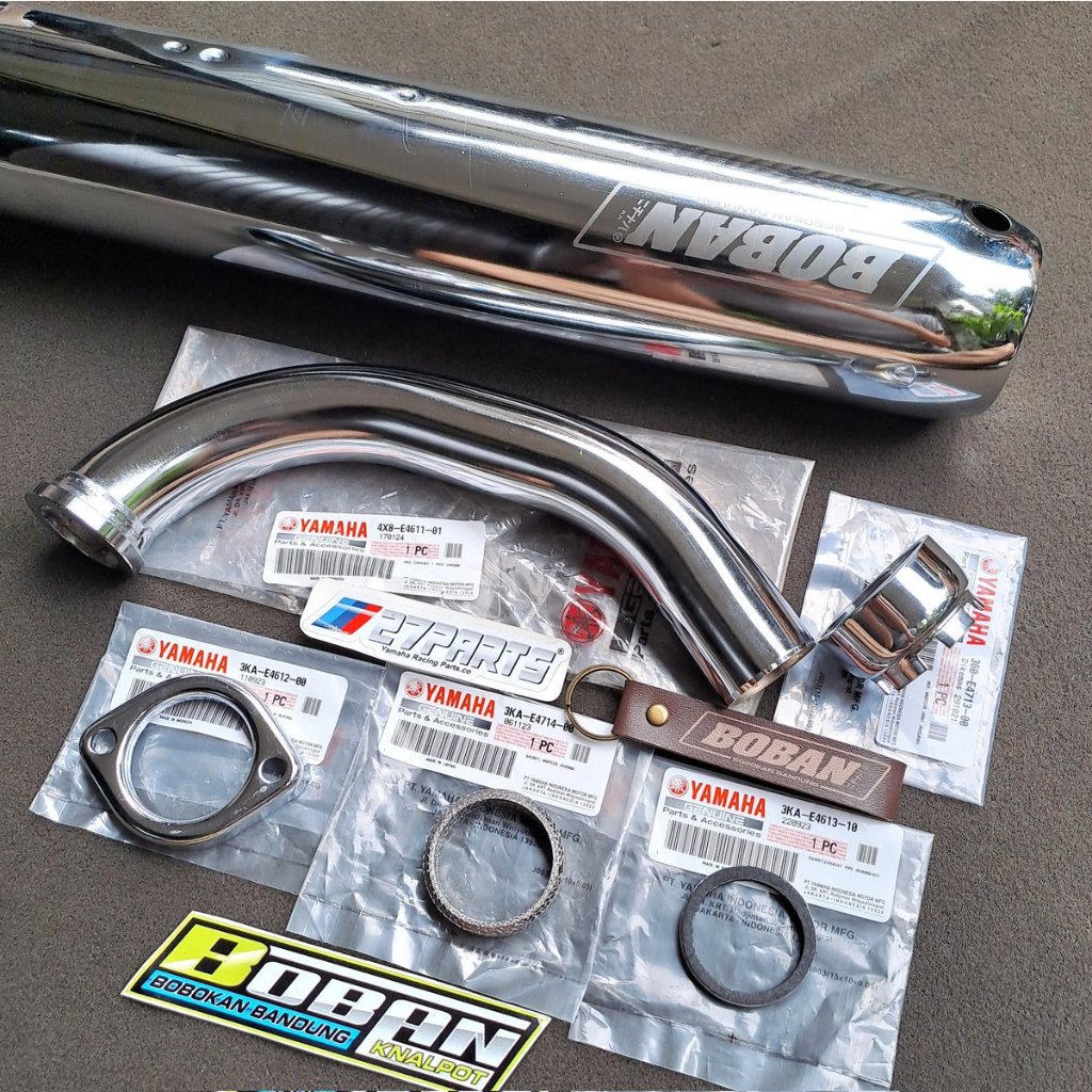 Jual BOBAN KNALPOT FULLSET LEHER RX KING ORIGINAL YAMAHA "BOBOKAN ...