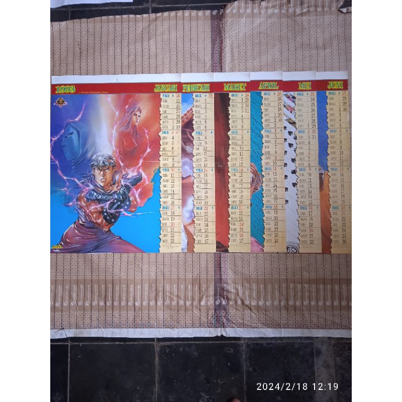 Jual poster kalender animasi Januari - Desember tahun 1993 | Shopee ...