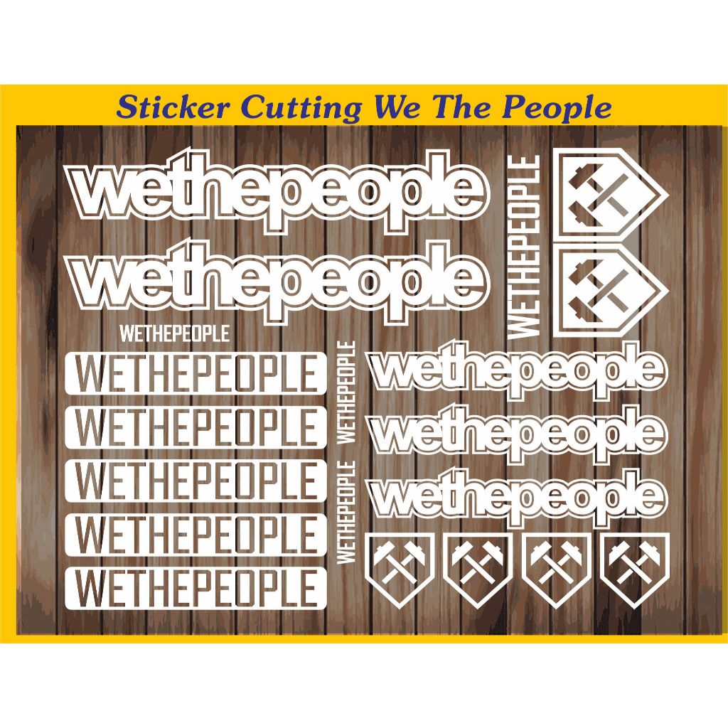 Jual sticker cutting fixie mtb We The People Vinyl Stickers Sheet Bike ...