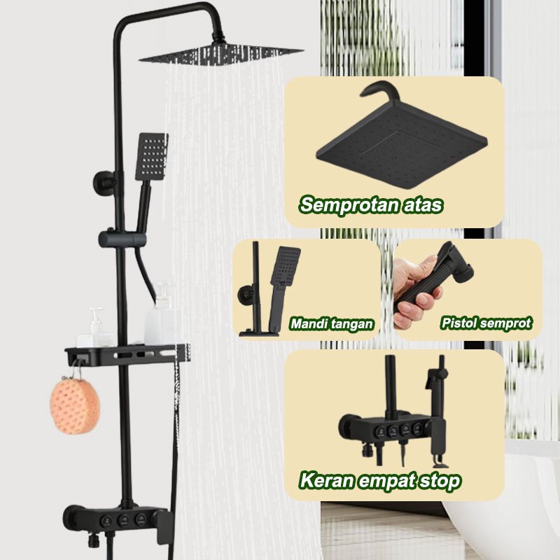 Jual SUS 304 Shower Set Kamar Mandi Rain Shower/Set Shower Air Panas ...