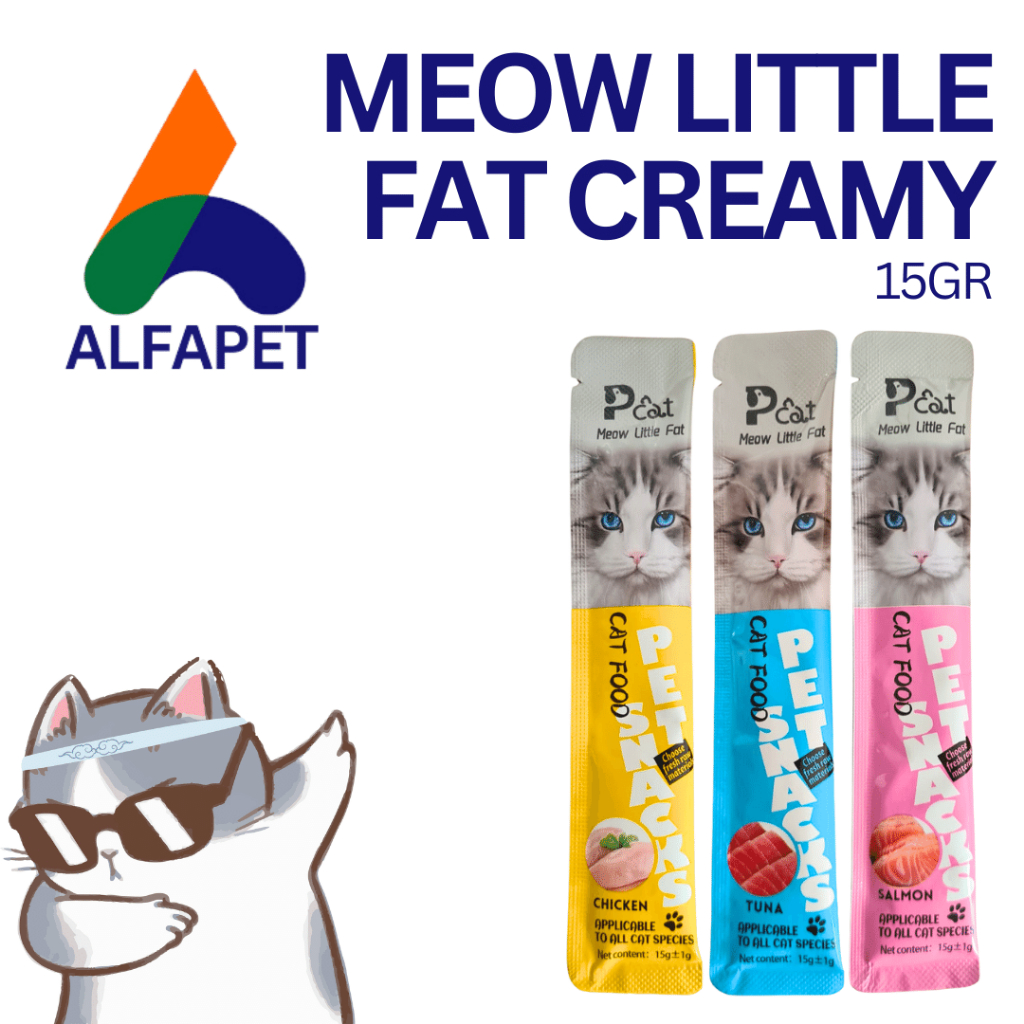 Jual Meow little fat cat creamy 15gr snack kucing | Shopee Indonesia