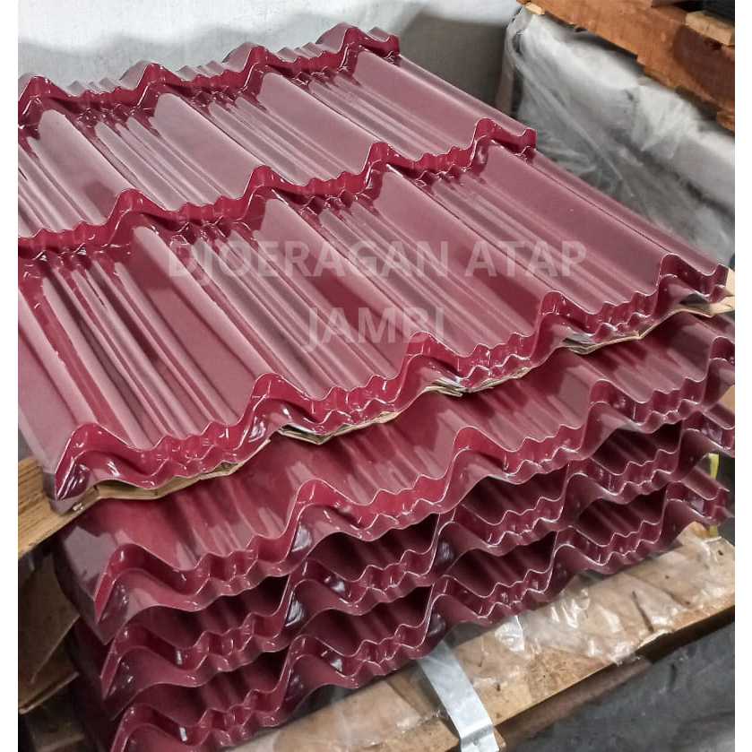 Jual Atap Genteng Metal Permata 2x4 Maron Sakura Roof | Shopee Indonesia