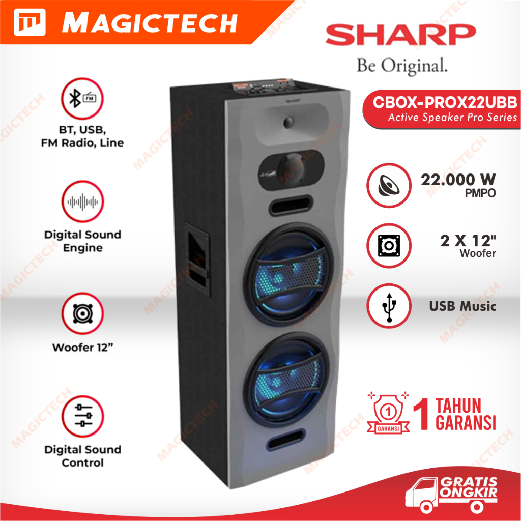 Jual SPEAKER AKTIF SHARP PRO X SERIES CBOX-PROX22UBB 12" Inch | Shopee ...