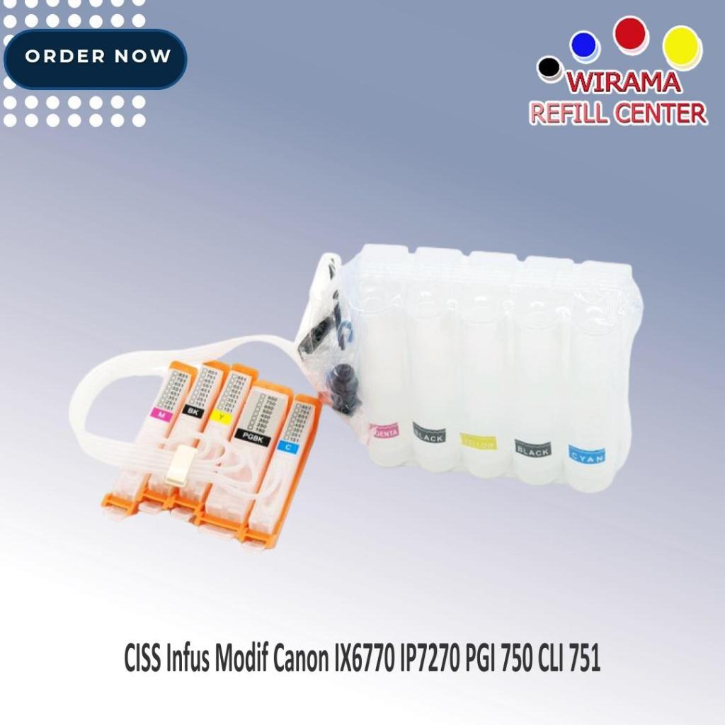 Jual CISS Infus Modif Canon IX6770 IP7270 PGI 750 CLI 751 | Shopee ...