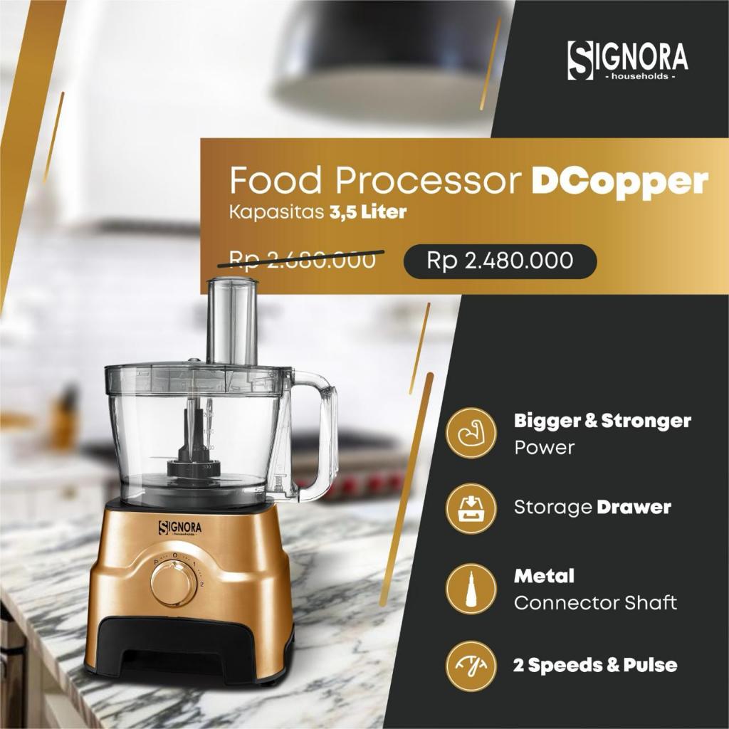Jual Signora Food Processor Dcopper Tanpa Cubic Cutter Plus Bonus ...