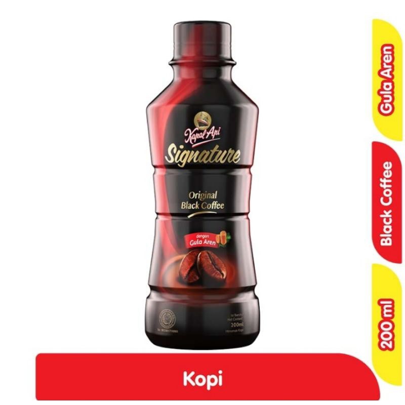 Jual Kapal Api Signature Original Black Coffee Pet 200 ml | Shopee ...