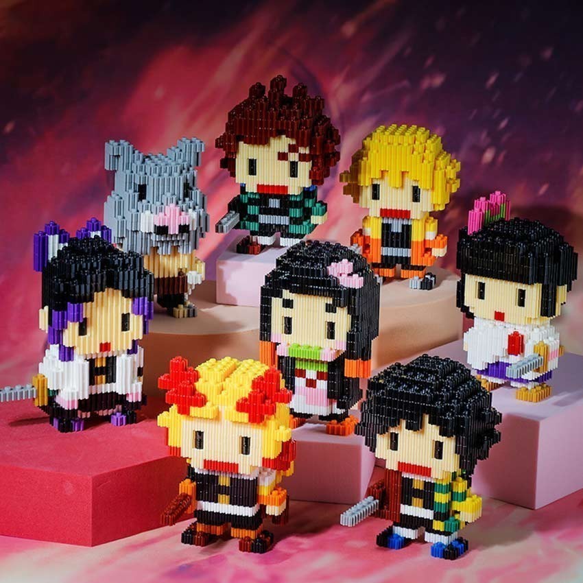 Jual Nano Block Demon Slayer Tanjirou Nezuko Zenitsu Ornaments Mini ...
