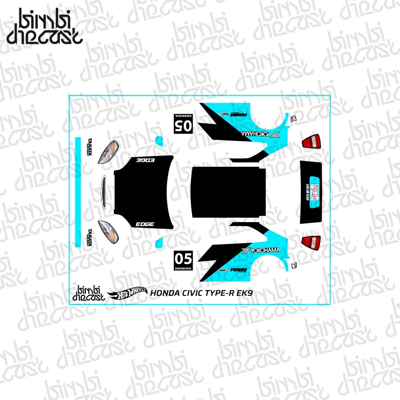 Jual Decal Hotwheels Honda Civic Type R EK9 Yokohama | Shopee Indonesia