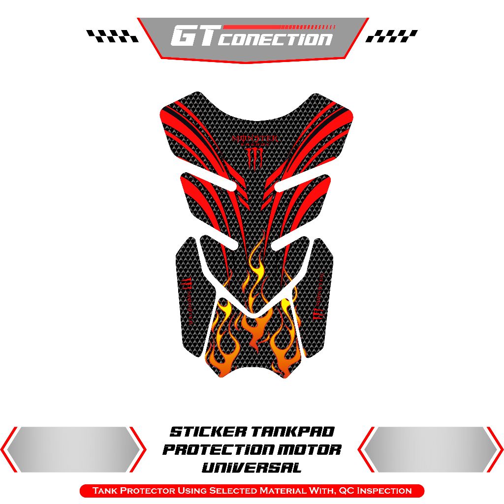 Jual STIKER TENGKI MOTOR UNUVERSAL STIKER TANKPAD TIMBUL MOTIF API ...