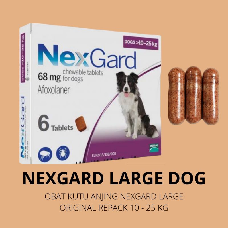 Jual NEXGARD LARGE DOG - obat kutu demodex anjing original repack 10-25 kg | Shopee Indonesia