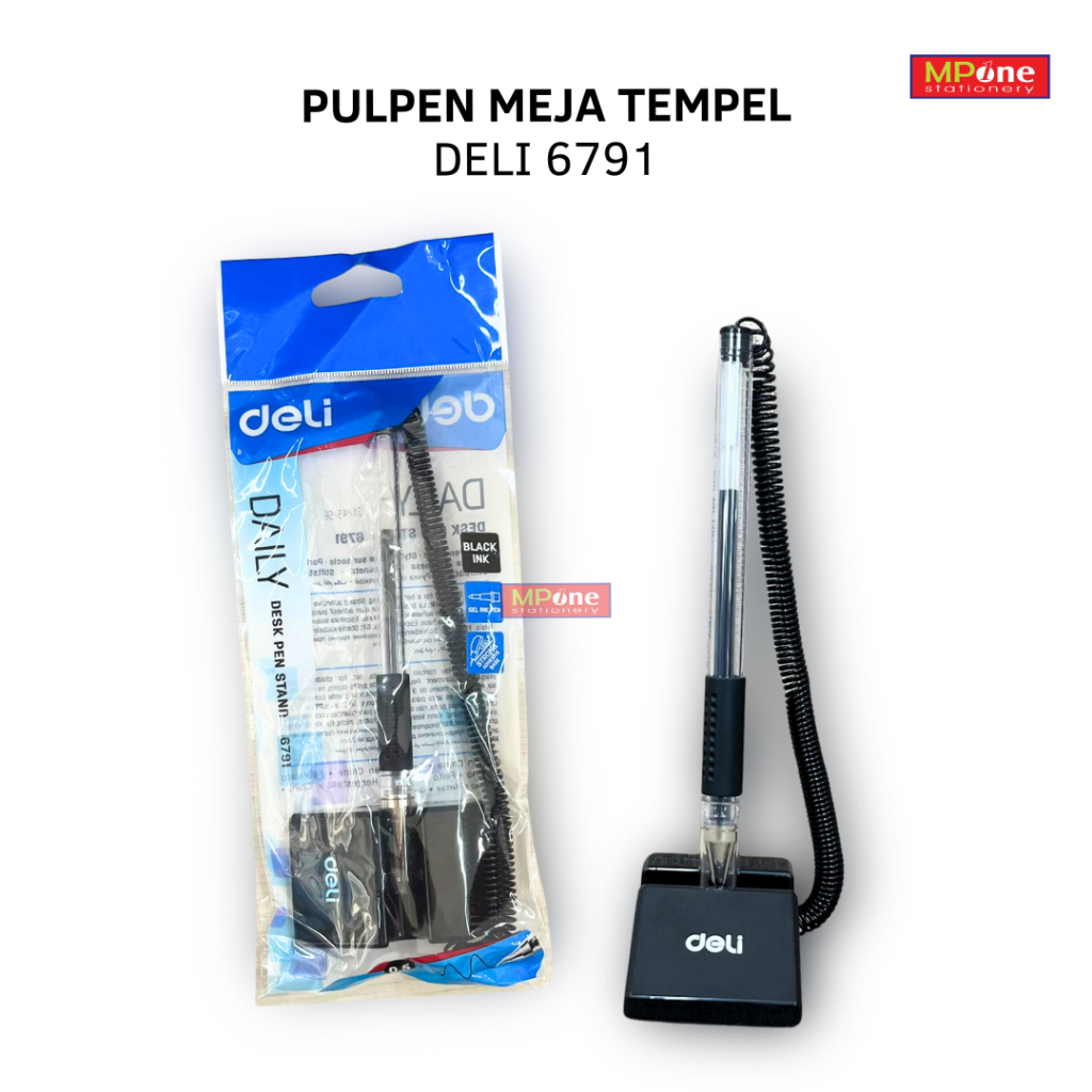 Jual Pena Gel Ink Pena Meja Tempel Deli tinta Hitam / Pen Table Deli ...