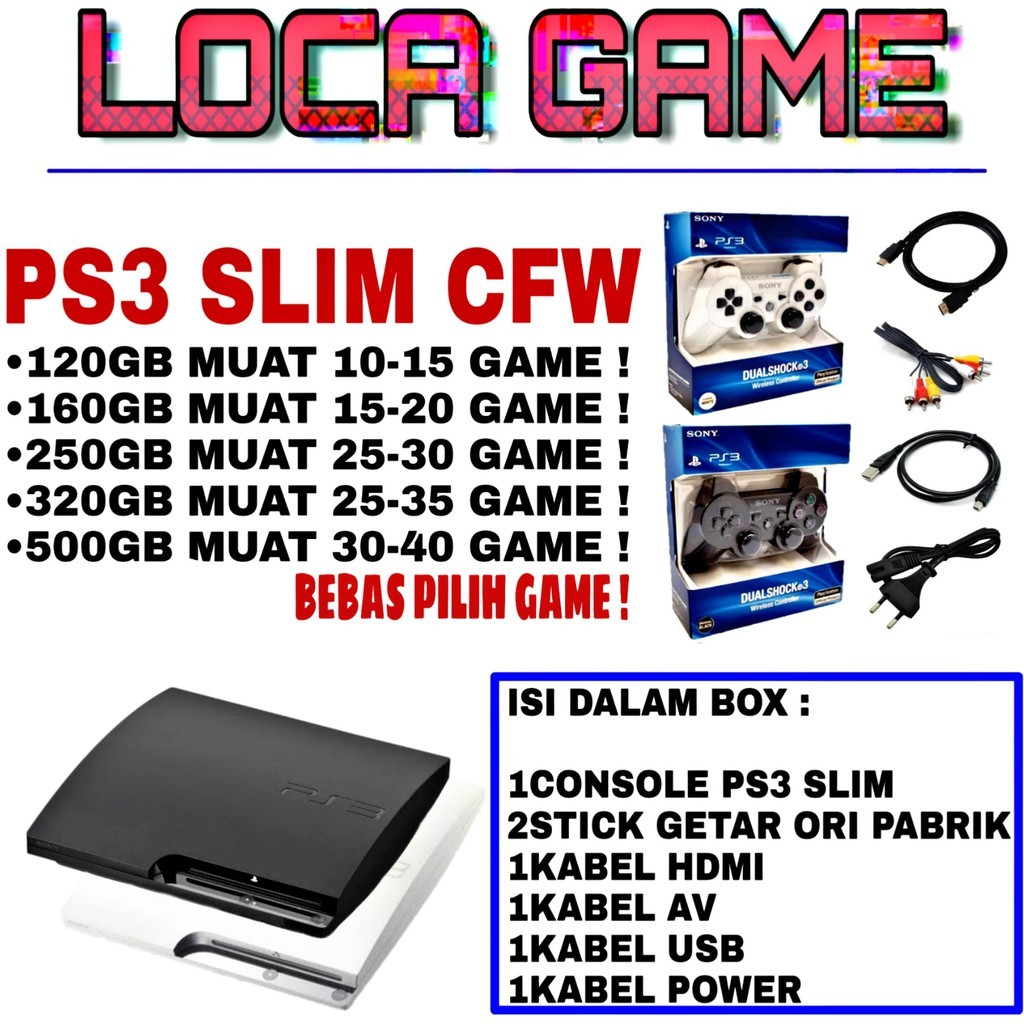 Jual PS3 PLAYSTATION 3 SLIM CFW SERI 21XXX SEGEL VOID LENGKAP | Shopee Indonesia