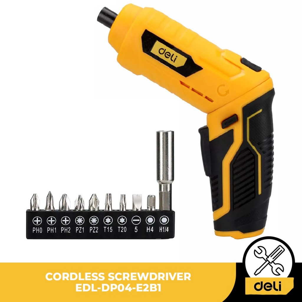 Jual Obeng Listrik Deli Cordless Screwdriver Obeng Portable EDL-DP04 ...