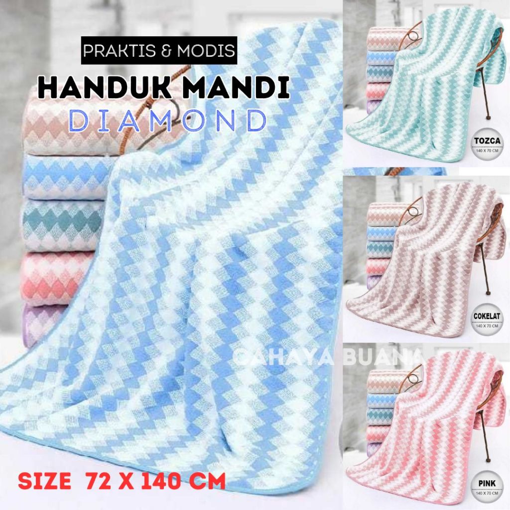 Jual HANDUK MANDI DEWASA HANDUK DIAMOND LEXI UKURAN 70 x 140 cm ...