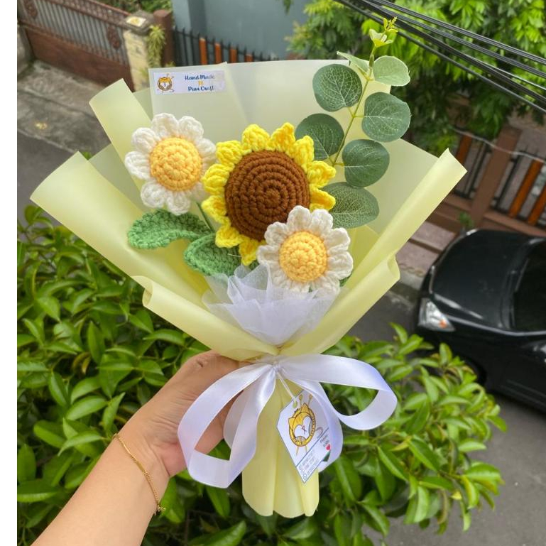 Jual bouquet bunga rajut, crochet, bunga, buket bunga, buket wisuda ...