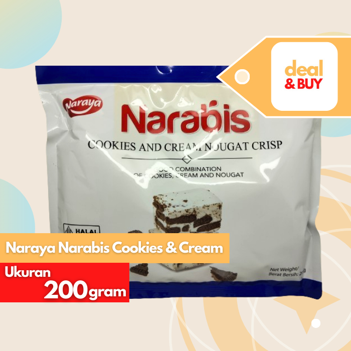 Jual Naraya Narabis Cookies and Cream Nougat Crisp/Nougat dengan Kukis ...