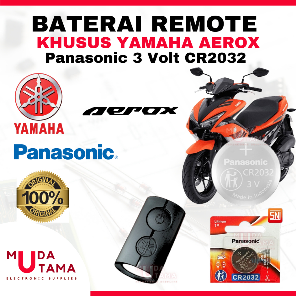 Jual Baterai Remote YAMAHA AEROX - ORIGINAL PANASONIC CR2032 | Battery ...