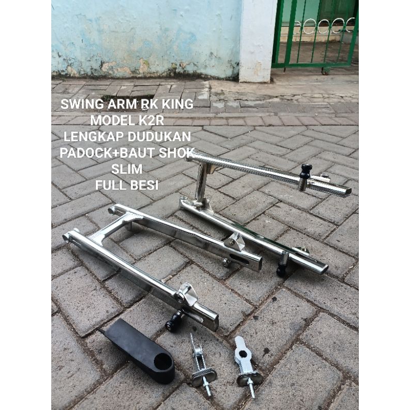 Jual swing arm Yamaha rk king model k2r full besi (arm+dudukan padock+baut shok slim )C | Shopee ...
