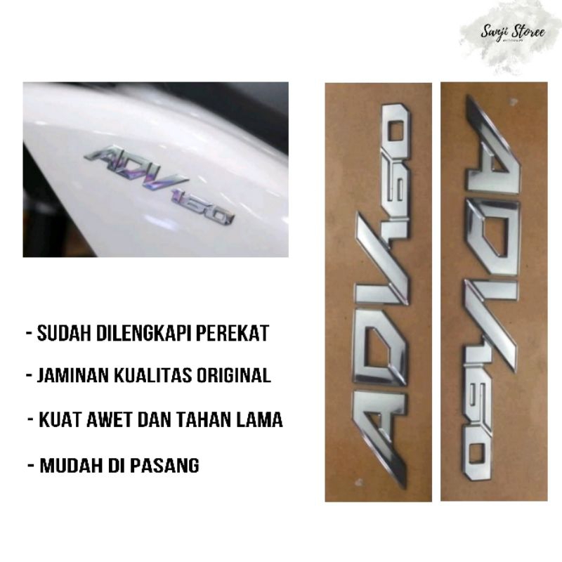 Jual NEW EMBLEM ADV 160 CHROME / EMBLEM TEMPELAN MOTOR HONDA ADV 160 ...