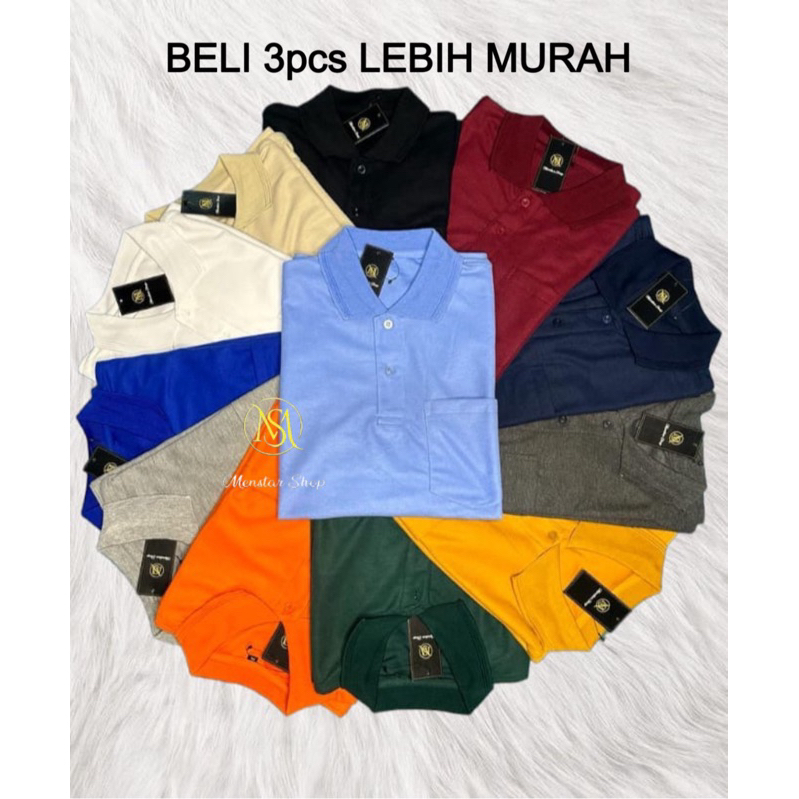 Jual PROMO PAKET 3pcs kaos polo polos saku/bisa pilih warna | Shopee ...