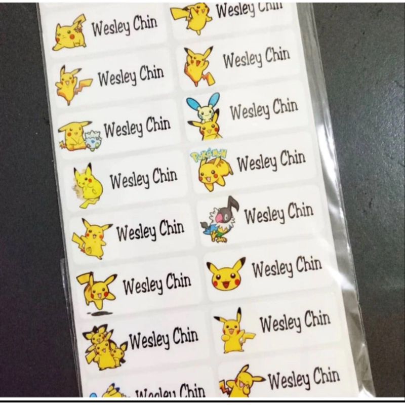 Jual Pikachu Pokemon - WATERPROOF STIKER LABEL NAMA | Shopee Indonesia
