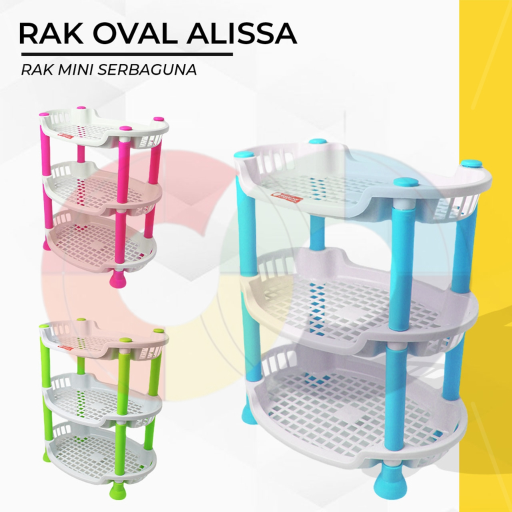 Jual Rak Oval Plastik Bulat Serbaguna Susun 3 DX - Rak Meja Kosmetik ...