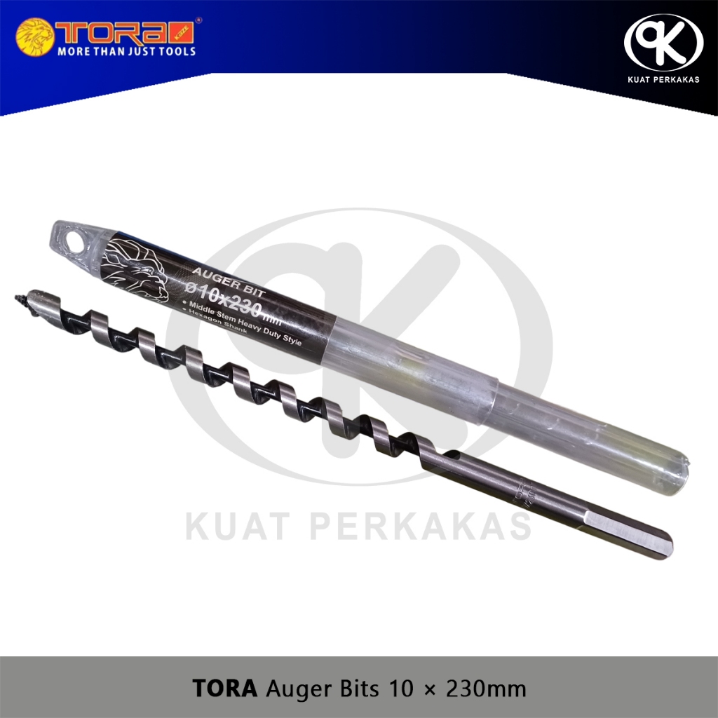 Jual Mata Bor Kayu Ulir 10 × 230mm TORA Auger Wood Drill Bits Arbor ...
