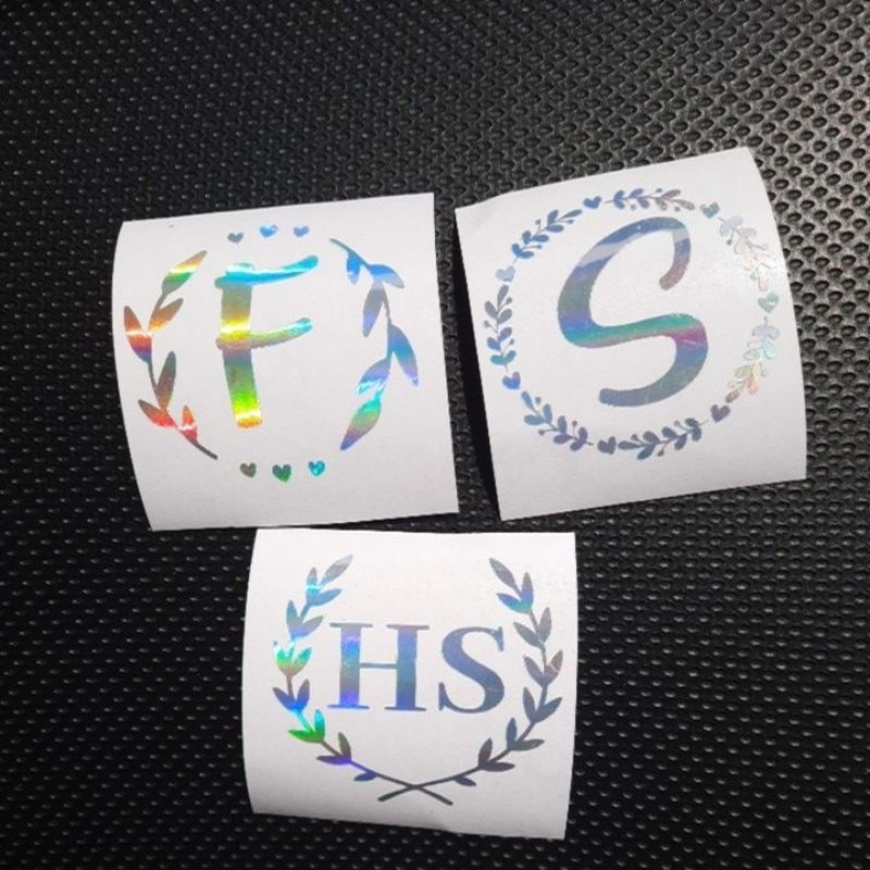 Jual Inisial nama sticker nama hologram wreath leaf 01 | Shopee Indonesia