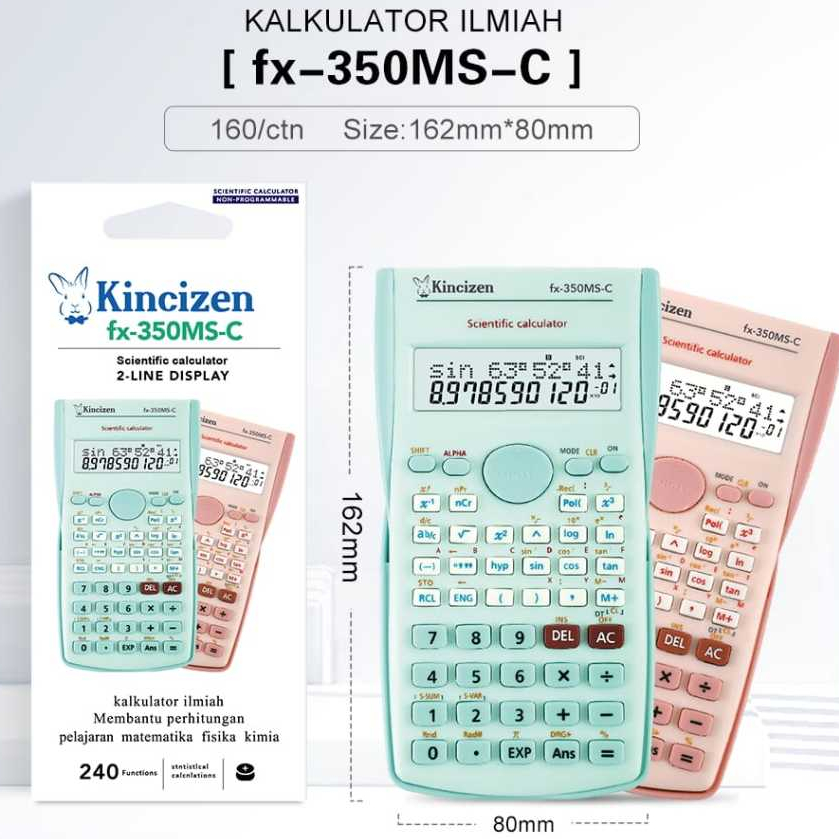 Jual KALKULATOR SCIENTIFIE RUMUS KINCIZEN FX-350MS Office Stationary ...
