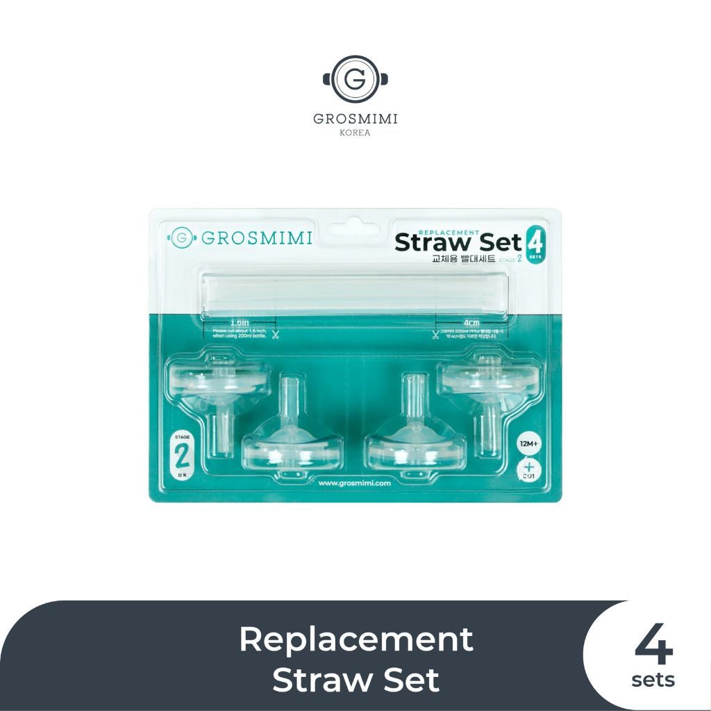 Jual Grosmimi Replacement Straw Set Stage 2 (4 Sets) - Aksesoris Botol Minum Susu Anak Bayi ...